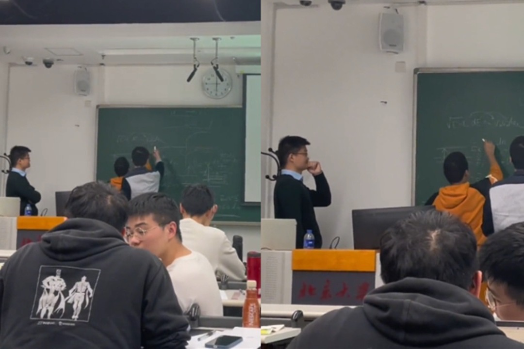 大学课堂学生质疑老师讲的不对,陆续上台激烈讨论,看到地址秒懂