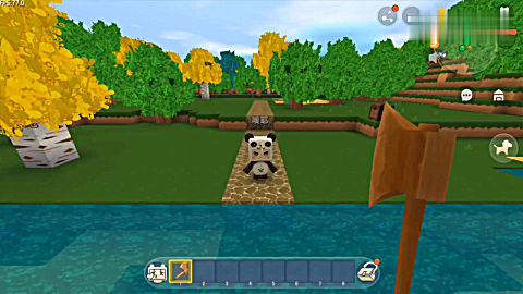 迷你世界:小表弟说把木斧头扔河里,它就会变成一把“金斧头”