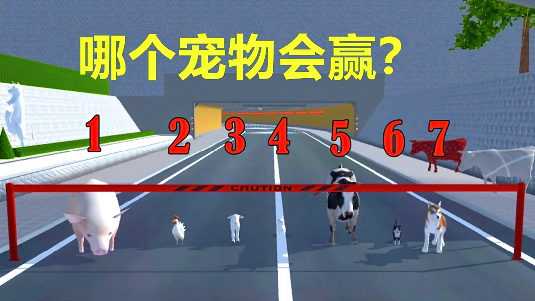 樱花校园模拟器:6个宠物跑步比赛,二哈和二师兄谁会赢?