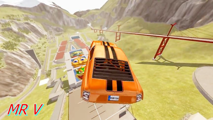BeamNG:汽车高速飞跃撞向千奇百怪的模型水池合集,车祸模拟