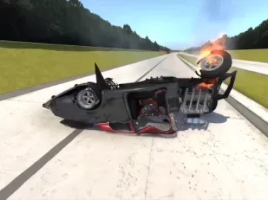 BeamNG drive汽车模拟:坡道撞车