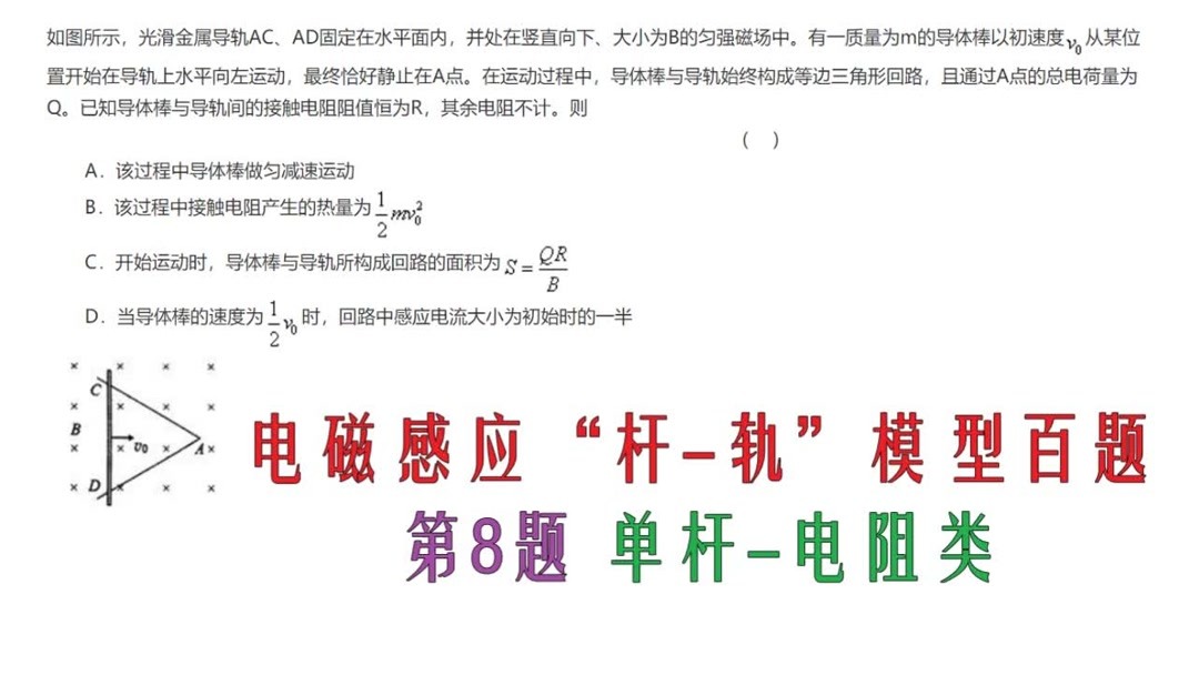 电磁感应杆轨模型百题008单杆-电阻类