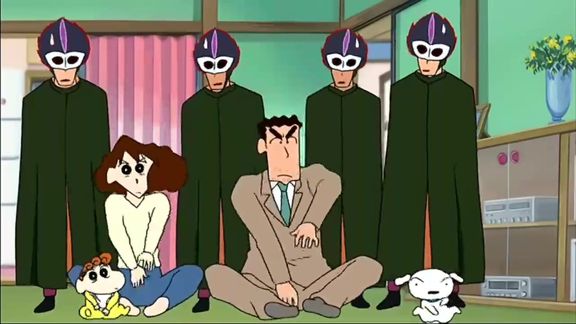 蜡笔小新:野原一家和小白为了确认是不是真的小新,跳抓大象舞