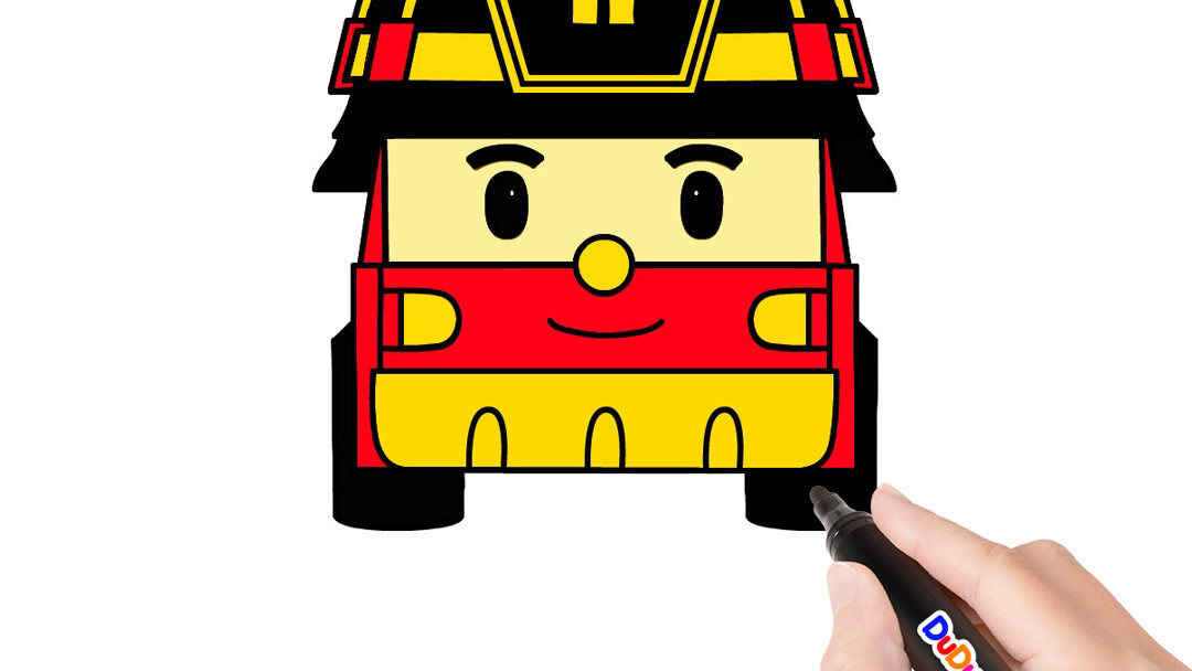 怎么画罗伊消防车变形警车珀利宝宝学画画儿童简笔画绘画教程