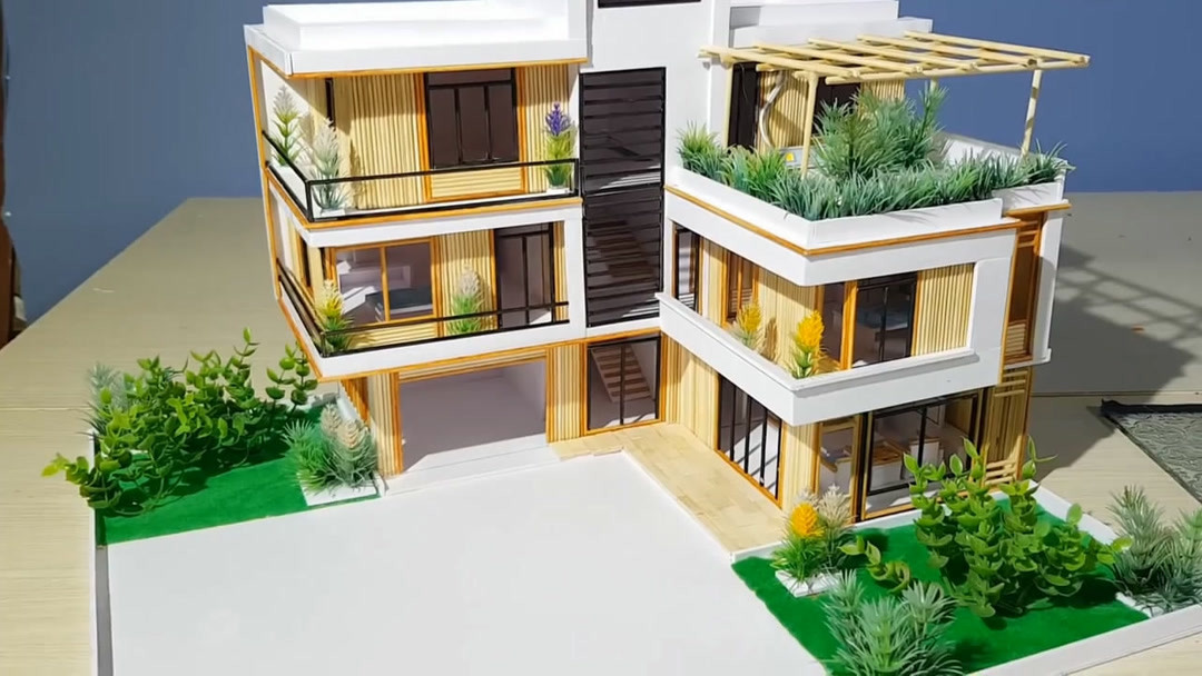 漂亮的迷你楼房模型,看看手工达人是如何制作的,很有创意!