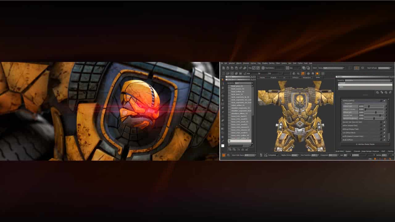 【CG教程】MAYA变形金刚教程第五章-机器人材质贴图
