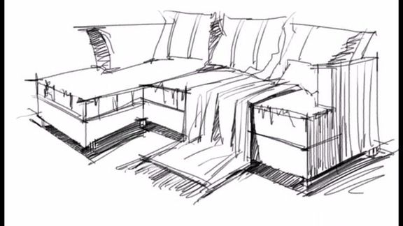 手绘艺术室内设计多人沙发手绘设计,绘画基础-17