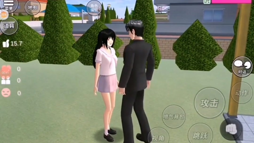 樱花校园模拟器:爱情故事,这男生也太腼腆了吧