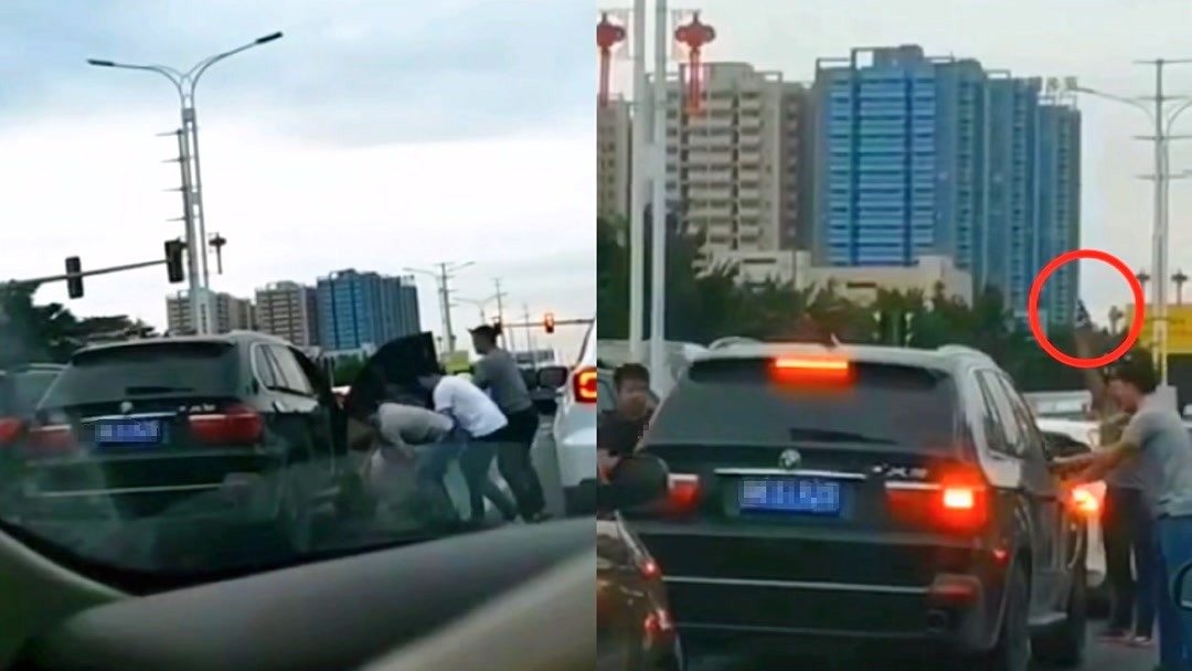 抓捕现场警察鸣枪示警!实拍:广东警方路中抓捕宝马车上涉毒逃犯
