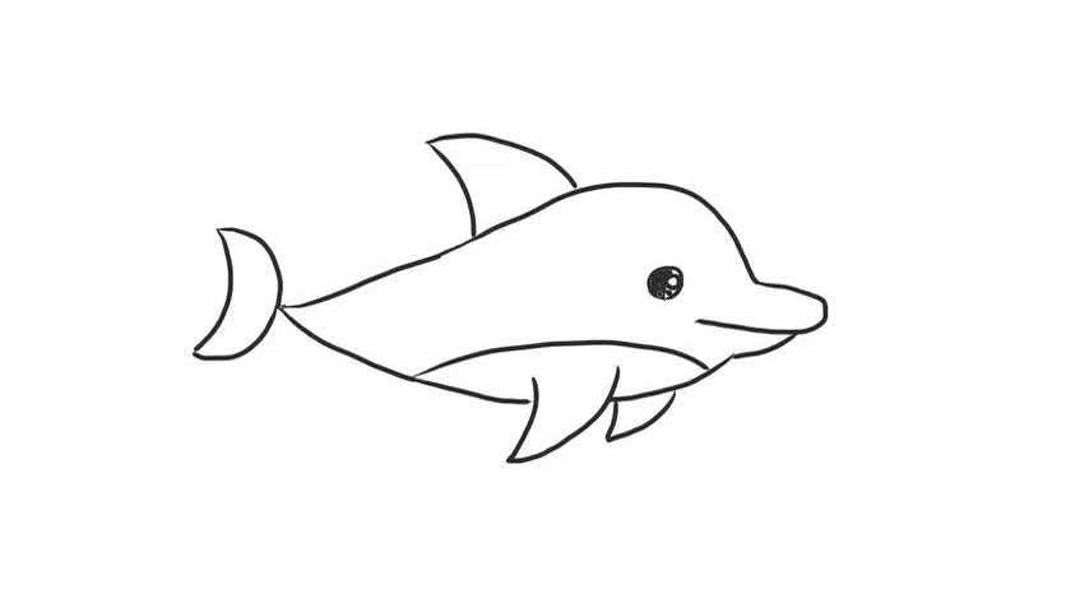 如何画一只可爱的小海豚幼儿亲子简笔画