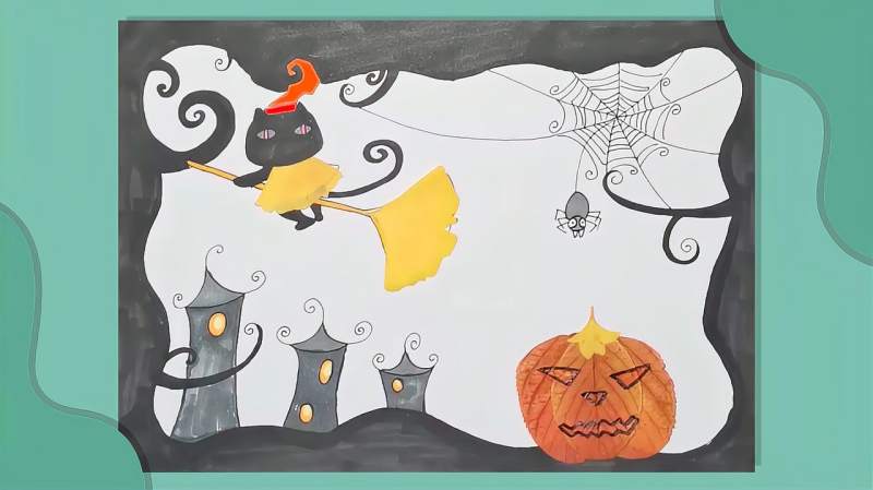 万圣节手抄报手绘模板