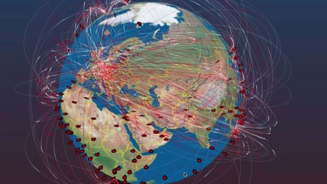 前几天看到卡巴斯基的全球网络攻击实时监测3D地图,我们也来写一个,...