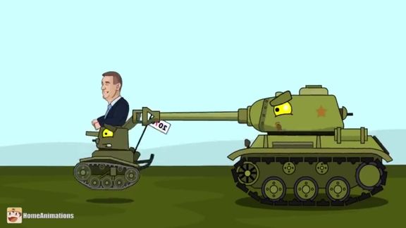 坦克世界 精彩动画:穿着西装的坦克被一炮口顶飞了~1