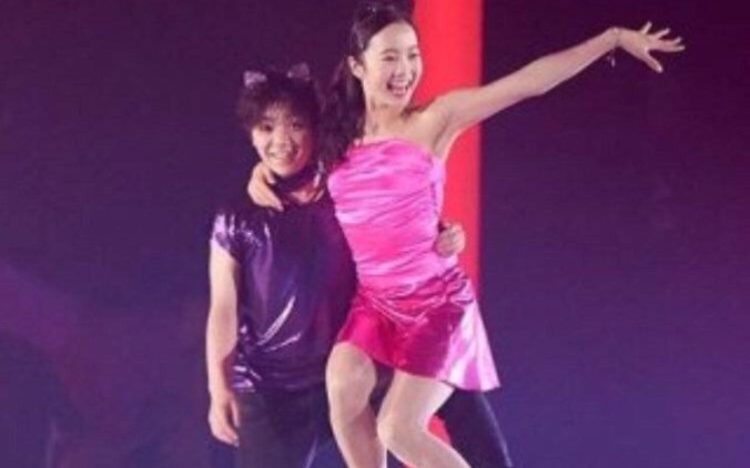 宇野昌磨本田真凛双人舞,原视频没有镜头,只有远景,艰难地抠出一点点...