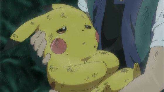 神奇宝贝小智和皮卡丘泪目