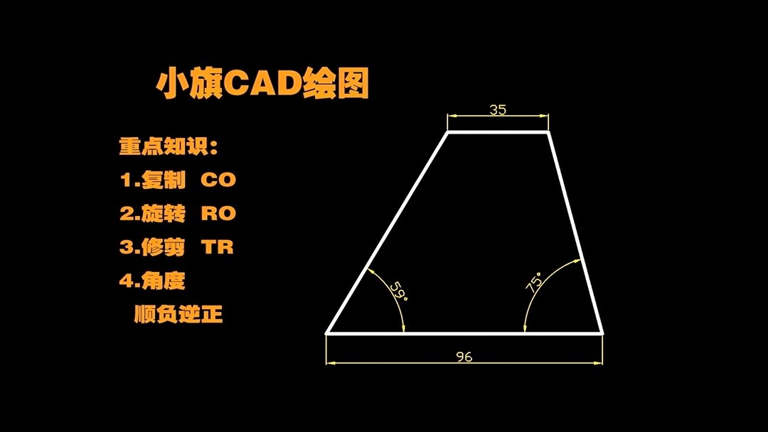CAD经典实例教程:利用移动、修剪、复制等绘制平行梯形