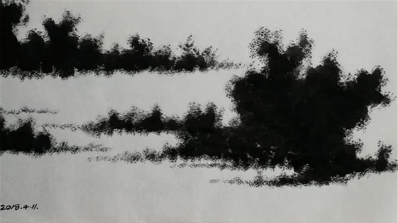 国画积墨技法:点笔,淡破浓