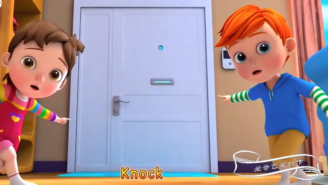 超级宝宝:英语早教动画儿歌《贴片卡通故事》《学会开门》