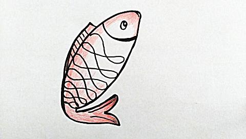 育儿简笔画: 用4个数字画吉祥大鲤鱼, 超简单看一遍就会!