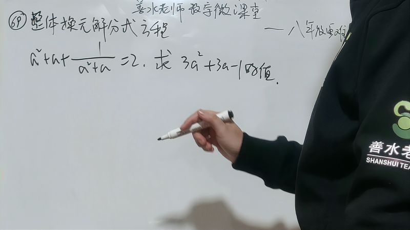 善水老师数学微课堂:初中八年级数学第69讲整体换元法解分式方程
