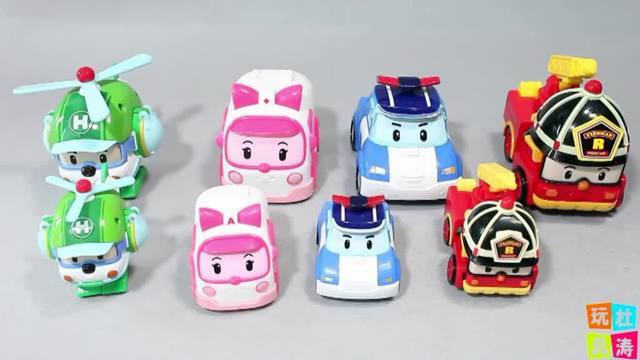 ...动画 变形警车珀利玩具视频...