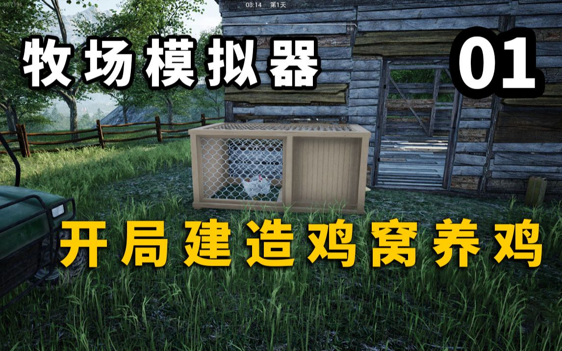 牧场模拟器:单人实况01,开局拿着爷爷给的钱,养两只鸡
