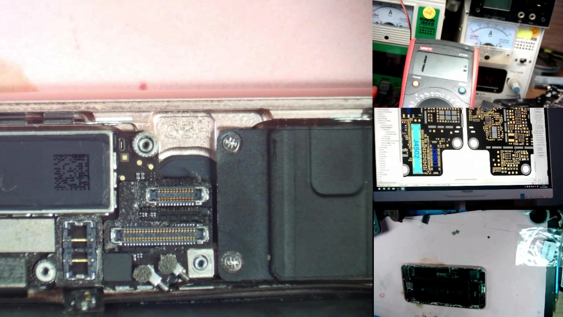 iPhone7plus 苹果7P 背光灯亮 不显示 不是屏幕问题 维修过程+讲解 上