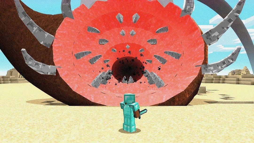 魔哒解说我的世界超级沙虫模组,以前说的钻地龙大概说的就是它吧