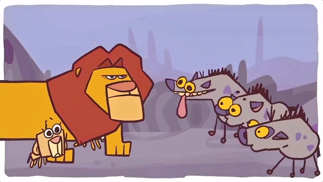 搞笑动画:你想不想改变一下狮子王的结局,那就把刀疤推下去吧