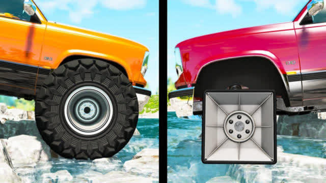 给车子换上方形车轮会怎样?3D动画模拟,看完热血沸腾!