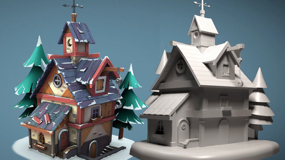 3DMAX场景建模:简单冬日3D小房屋模型 渲染全过程讲解(下)