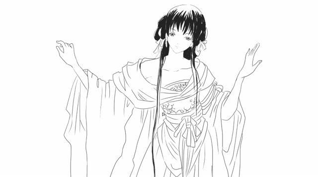 [小林简笔画]如何绘画古代古风美女卡通动漫简笔画教程