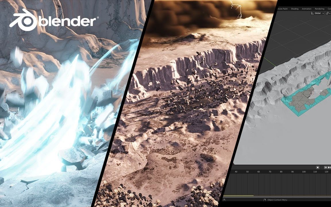 【Blender】使用RBDLabs进行环境断裂破坏 |概念场景动画教学