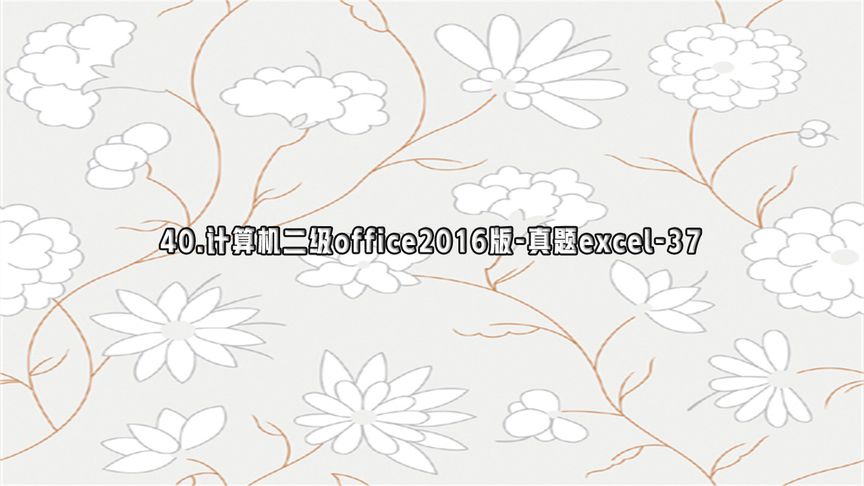 40.计算机二级office2016版-真题excel-37【转载】