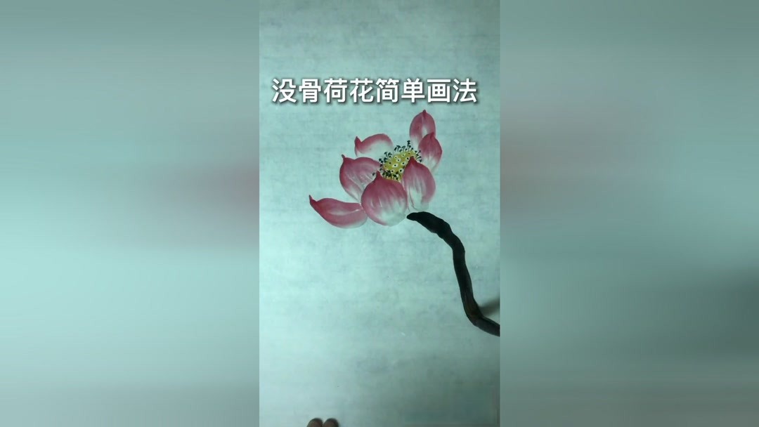 没骨荷花的简单画法@左眼摄影