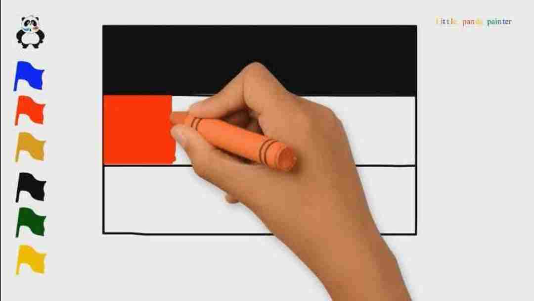 宝贝学颜色-一起画国旗-德国国旗