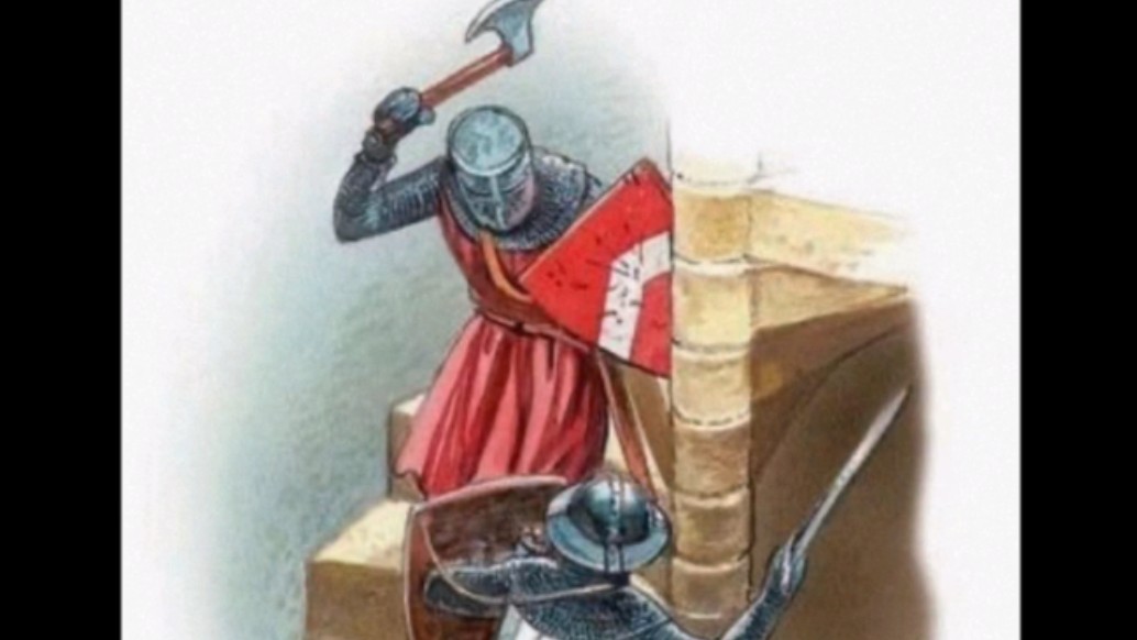 中世纪的楼梯为什么是旋转样式的?