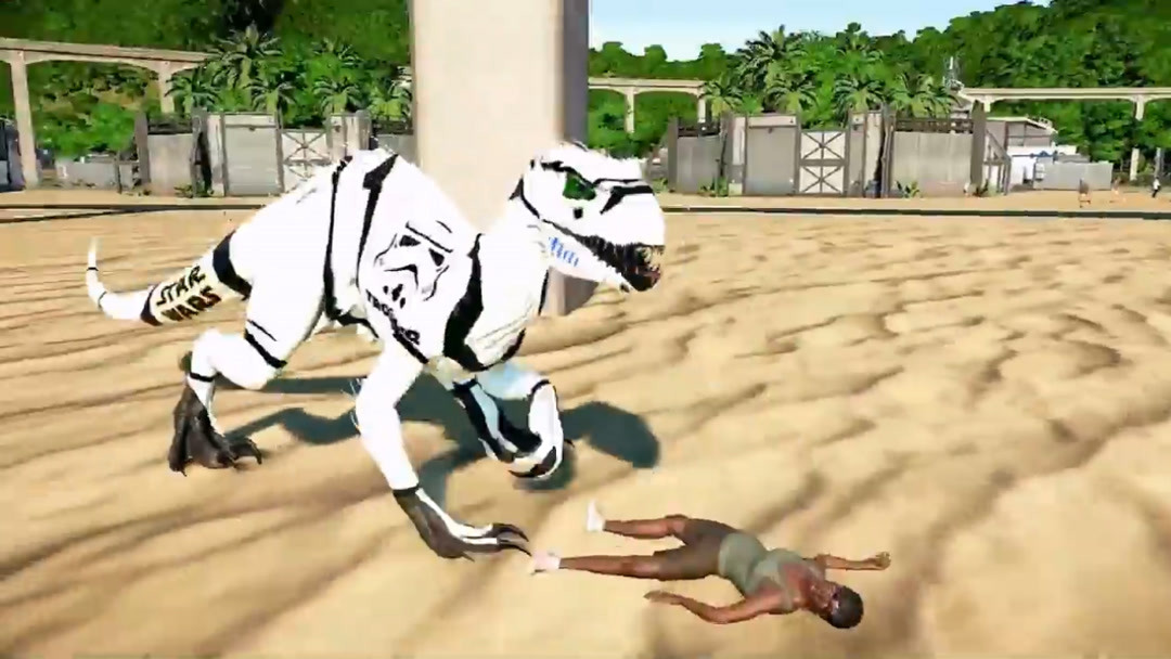 恐龙世界:第一次见黑白色的恐龙,看看它的实力怎么样呢