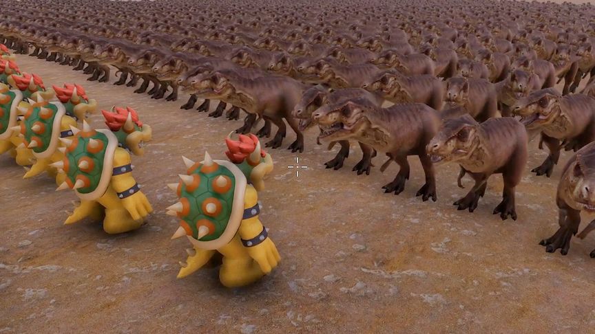 史诗战争模拟器:史诗大战!超级玛丽最终大BOSS对战霸王龙