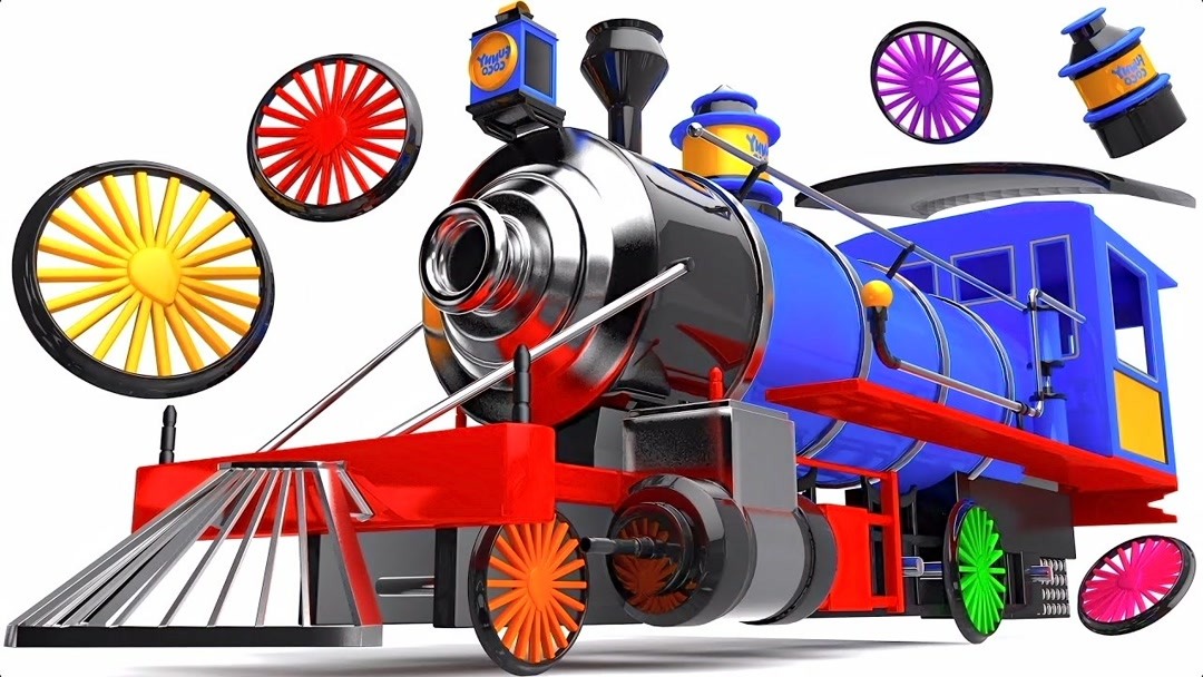 工程车卡通益智动画 大卡车和火车搬运水果