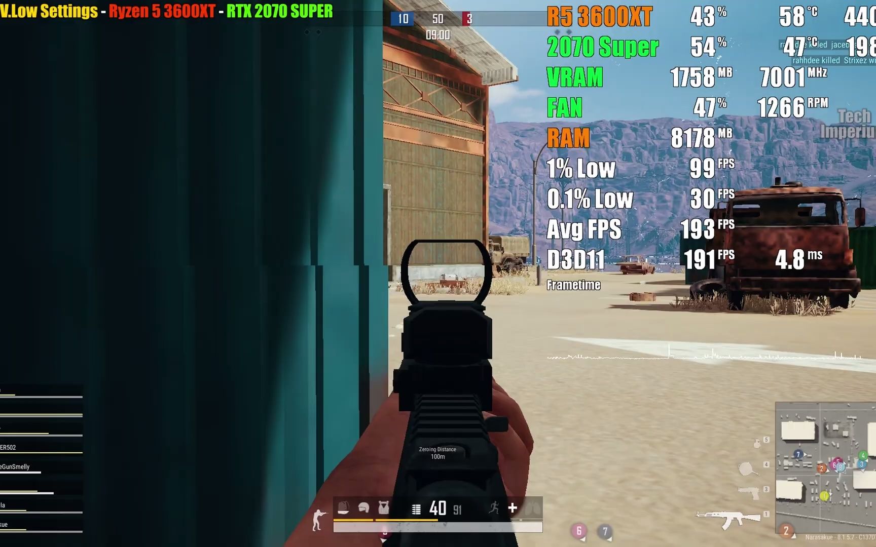 绝地求生_R5 3600XT + RTX 2070 Super _ 1080p & 1440p _ Very Low