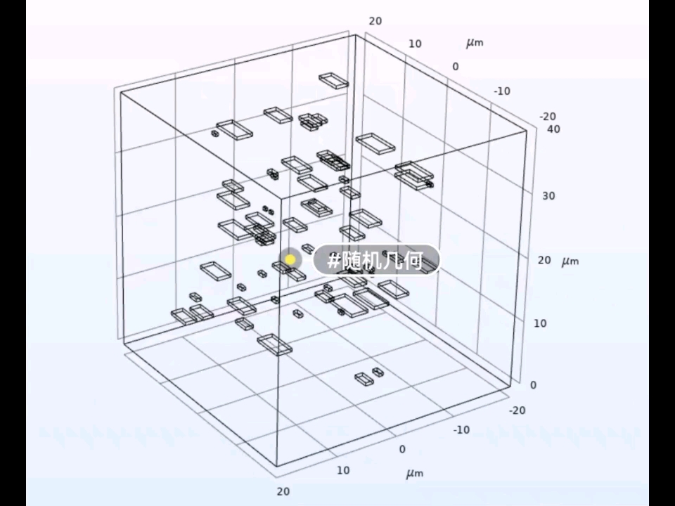 COMSOL采用内置模型开发器建立随机几何模型,内部小块尺寸可调,...