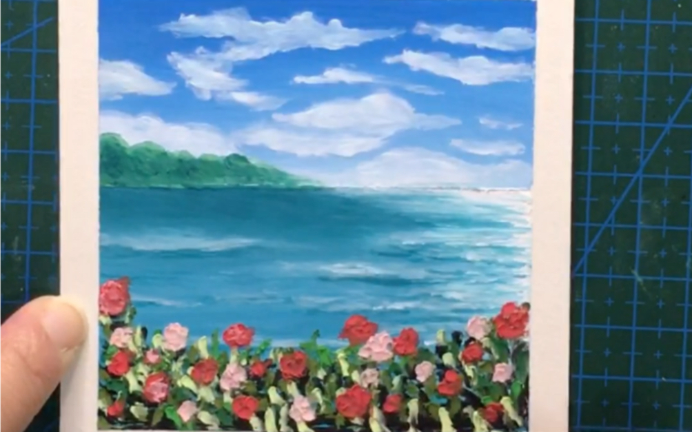油画棒|那海,那山,那花,献给想念的夏天,油画棒风景画绘画分享教程
