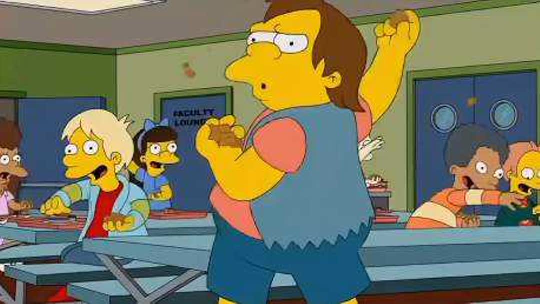 《辛普森一家》一场因为食堂菜难吃引起的战斗