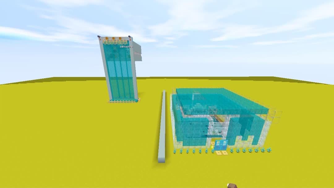 迷你世界:建筑大赛比赛题目升级,两人同时制作水帘洞别墅