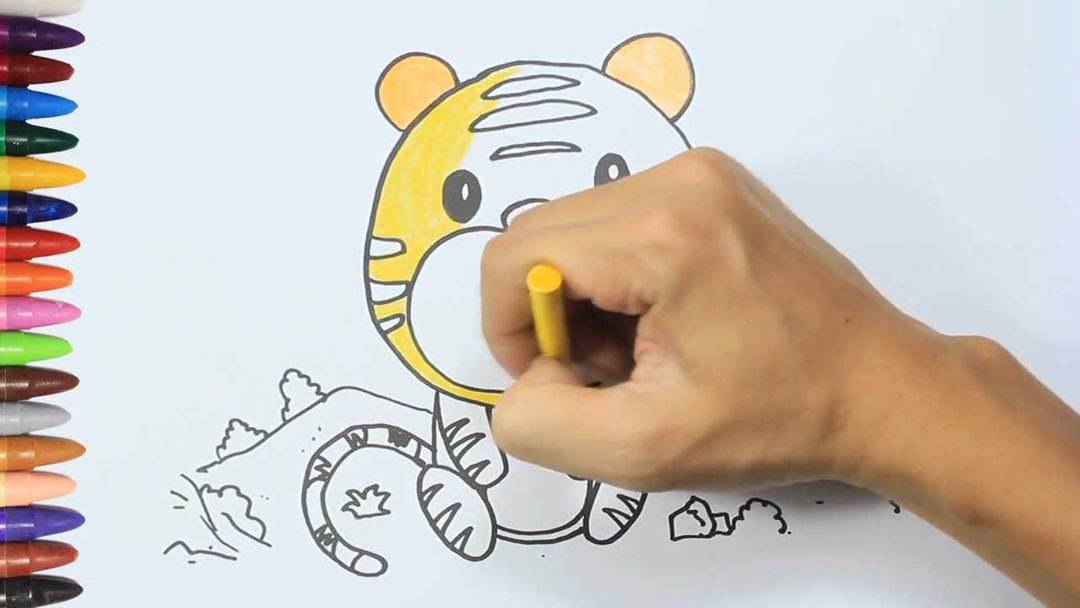 教你如何画可爱的小老虎怎样添加颜色更好看