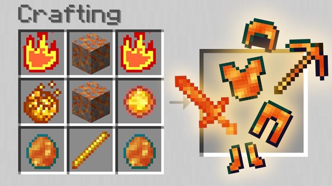 【小糯米】我的世界 如何制作熔岩盔甲 熔岩弓 熔岩项目挑战