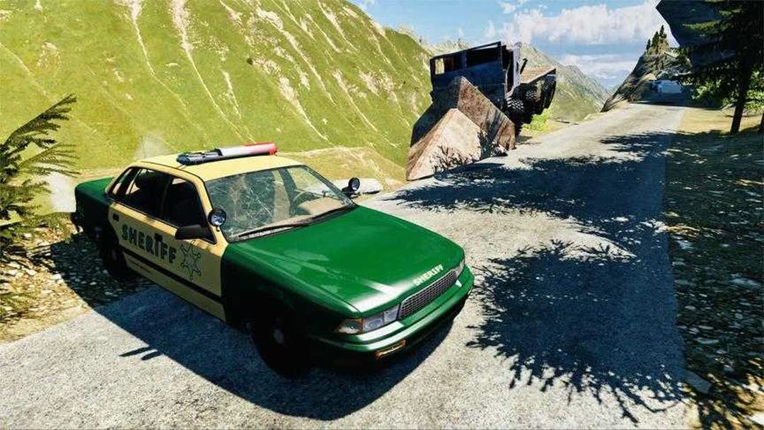 开路急先锋(装甲卡车)vs警察,疯狂的警匪追逐场景,车祸模拟器