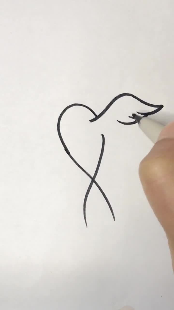 简笔画一个简单画小鸟感谢观看!