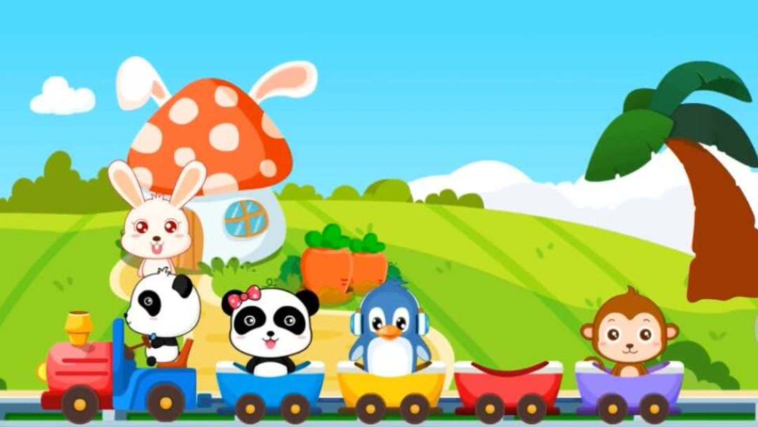 宝宝认知大全 奇奇开会火车护送小朋友游戏